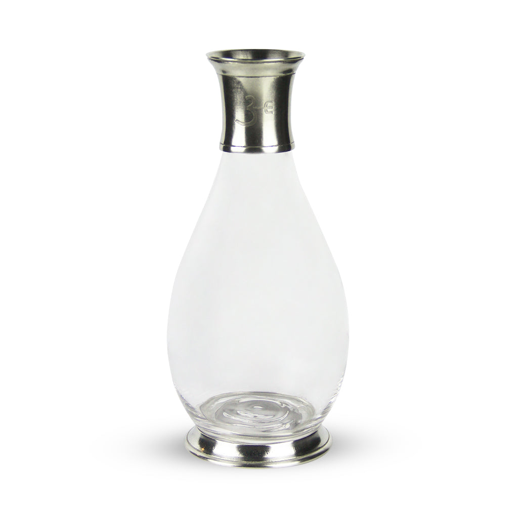 Three Forks Ranch Tall Crystal Carafe with Pewter Collar